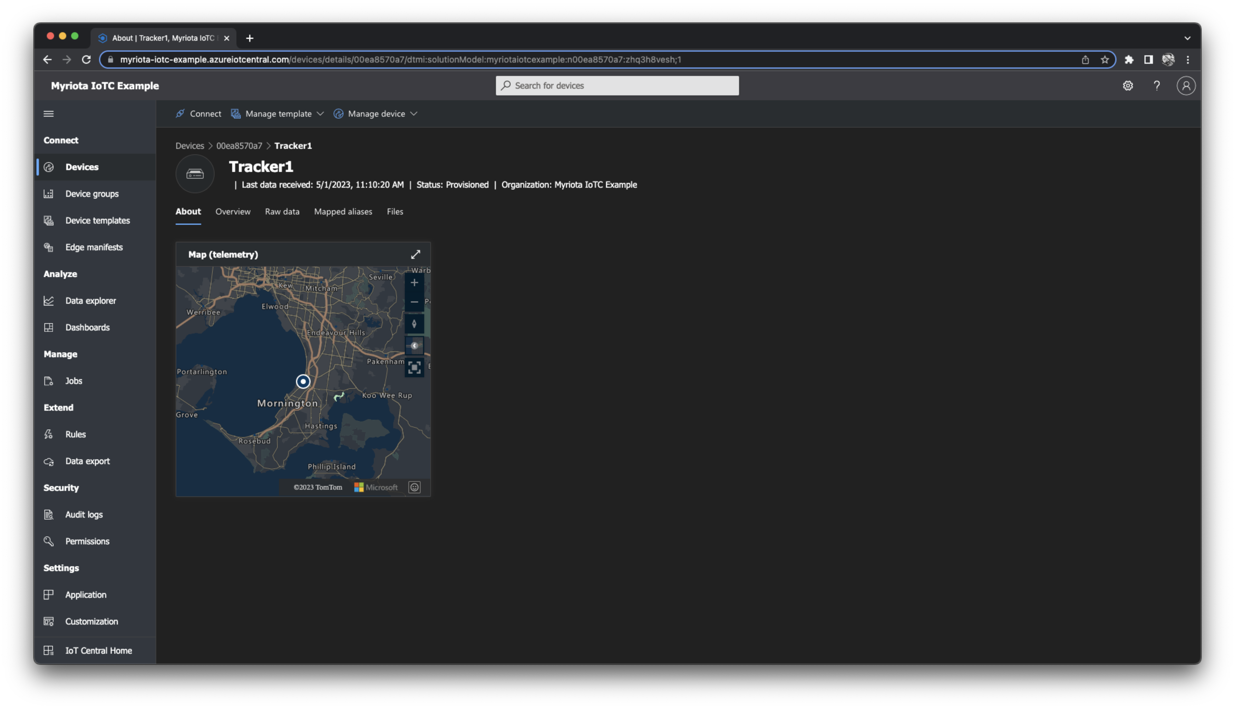 Microsoft Azure IoT Central – Myriota Developer